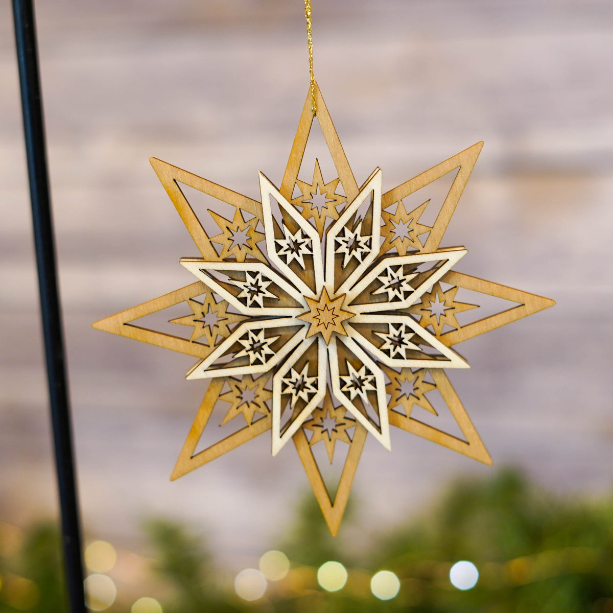 5-Layer Star Ornament with Brown Accent 13cm/5.1in – Seiffen Haus