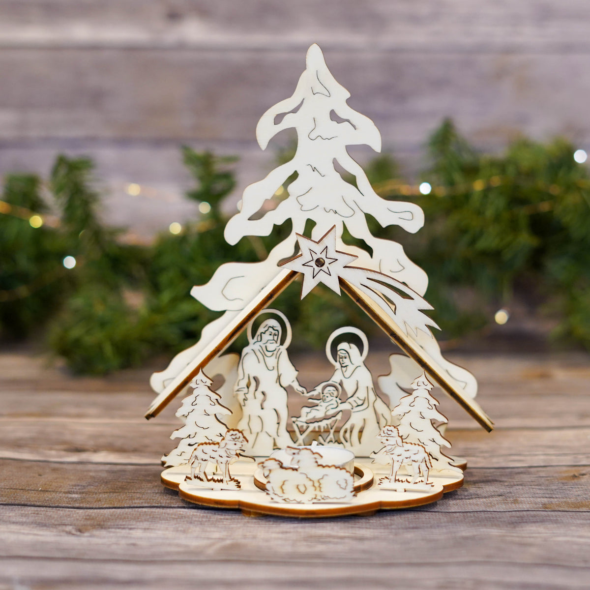 Nativity Tea Light Kit, 20 cm (7.9 in) - Festive Home Dcor – Seiffen Haus