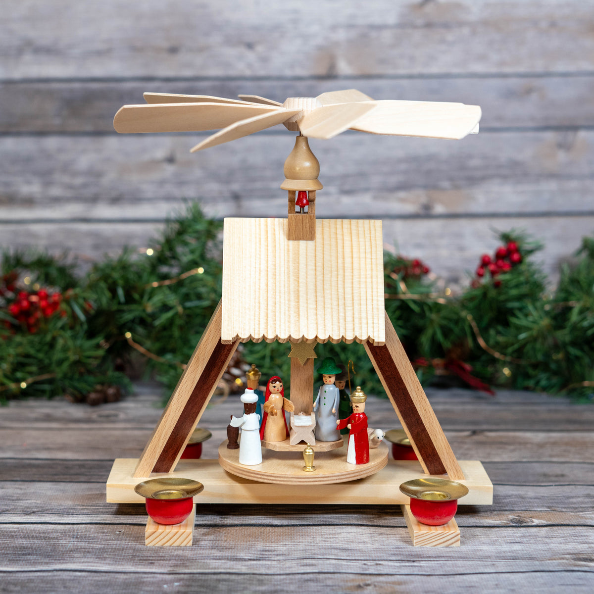 German Nativity Pyramid 9.5x8.3x9.1in - Handcrafted Christmas Decor ...