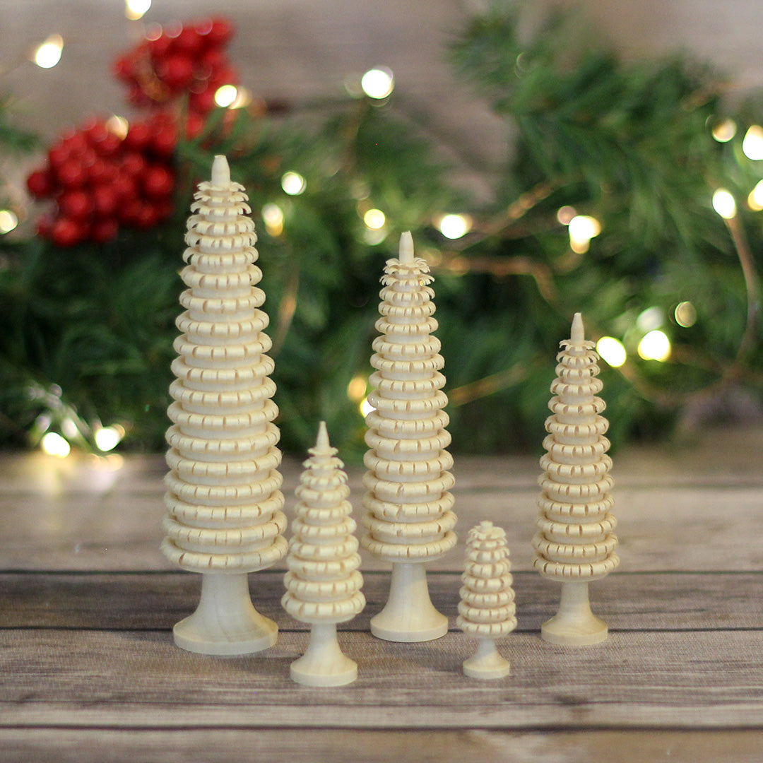 Trees - Coiled with Trunk, Natural - Set of 5 – Seiffen Haus