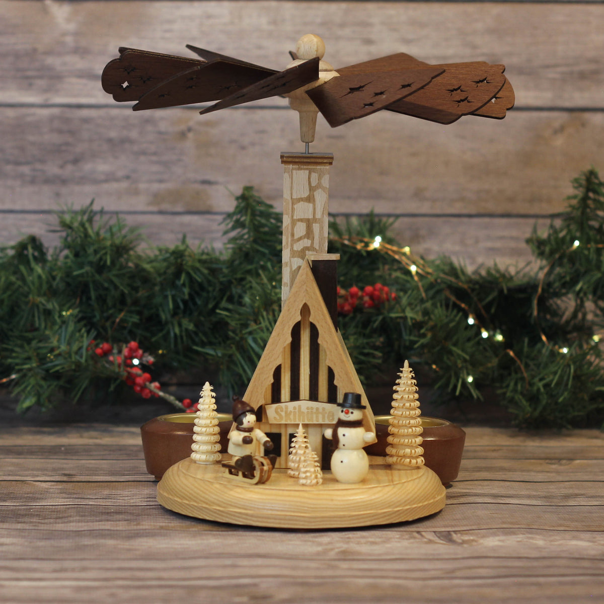 Traditional German Pyramid Ski Lodge 24x24x26cm | Incense Smoker ...