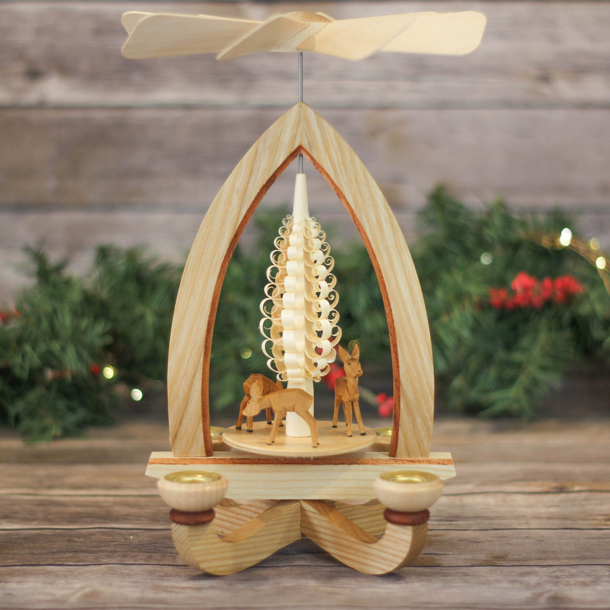 Handmade Ash Deer German Pyramid 19x19x28cm / 7.5x7.5x10.5in – Seiffen Haus