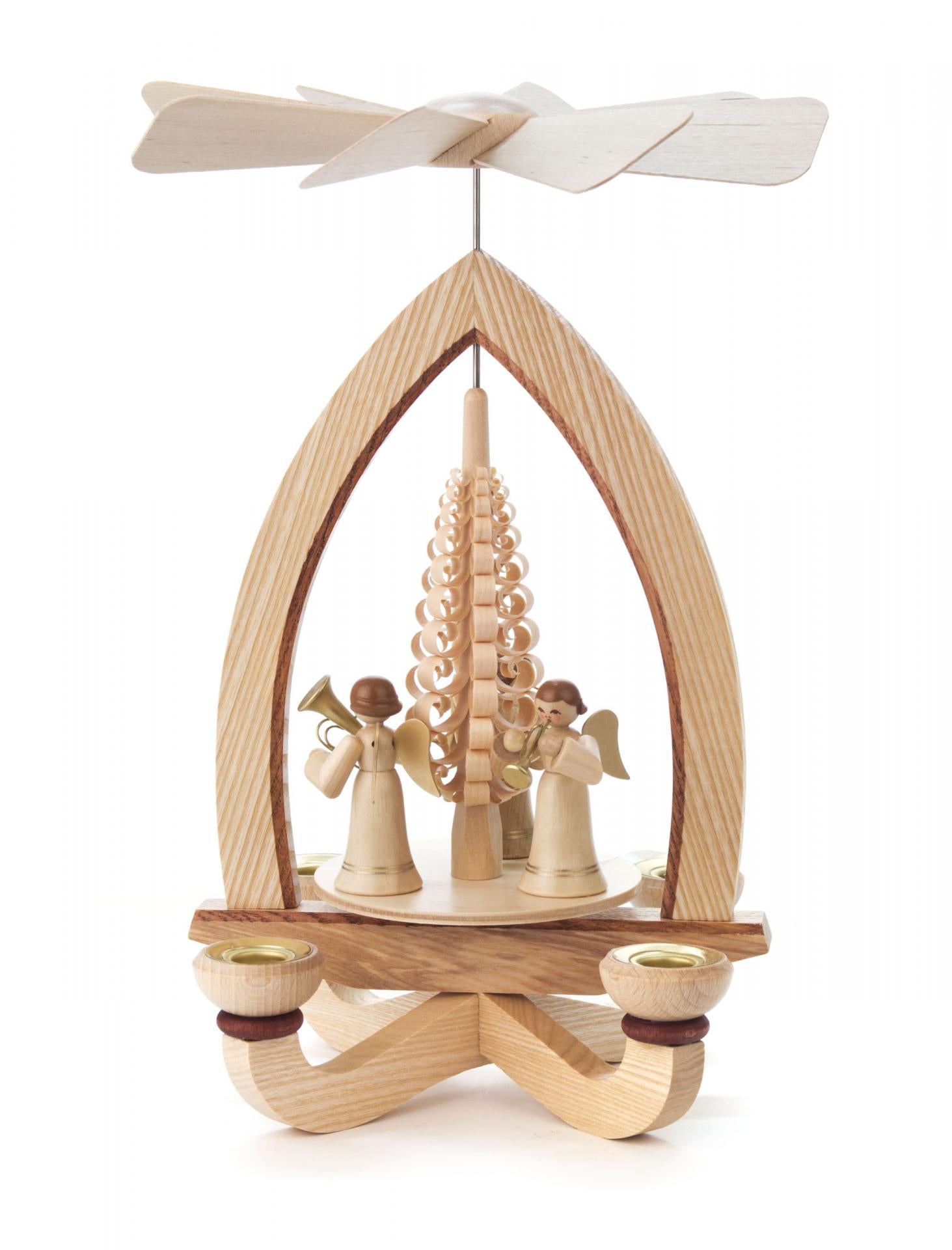 Handcrafted Angel Band Pyramid, 19x19x27cm/7.5x7.5x10.5in – Seiffen Haus